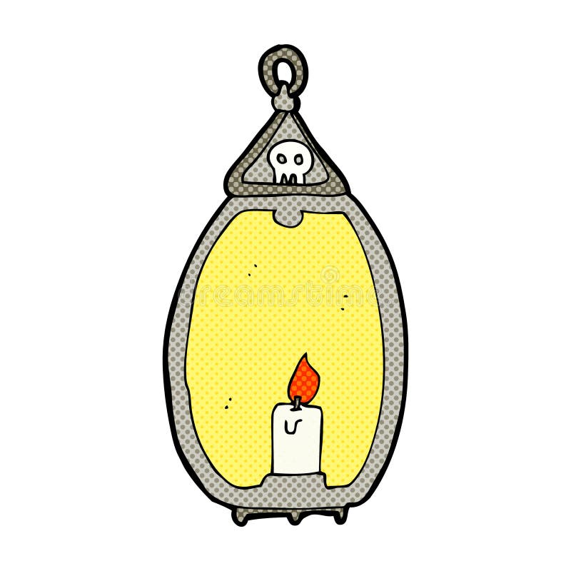 Comic Cartoon Spooky Lantern Stock Illustration - Illustration of style ...