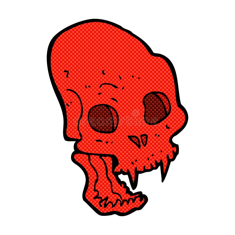Comic Cartoon Spooky Vampire Skull Stock Illustration - Illustration of ...