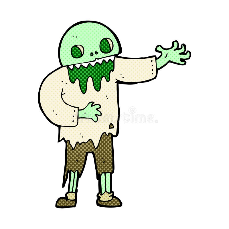 Comic Cartoon Spooky Zombie Stock Illustration - Illustration of ...