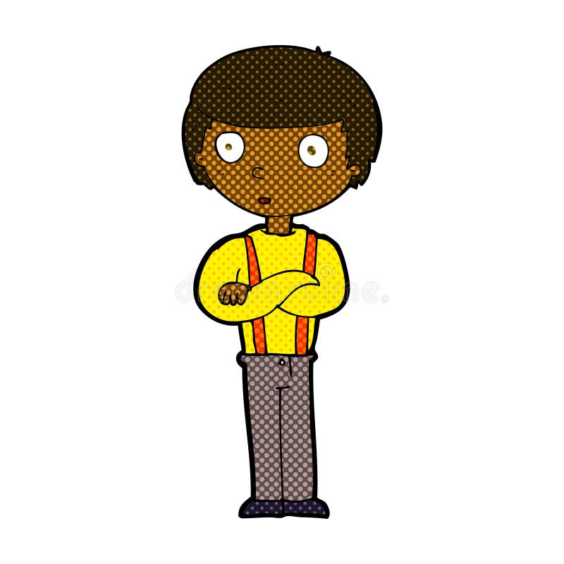 Comic cartoon staring boy stock illustration. Illustration of ...