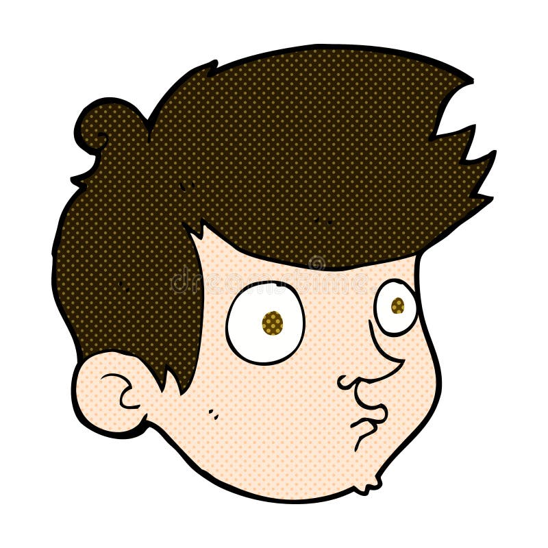 Comic cartoon staring boy stock illustration. Illustration of quirky ...