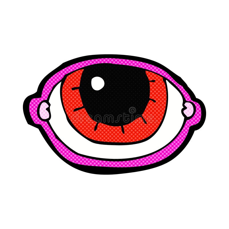 Comic cartoon staring eye stock illustration. Illustration of comic ...