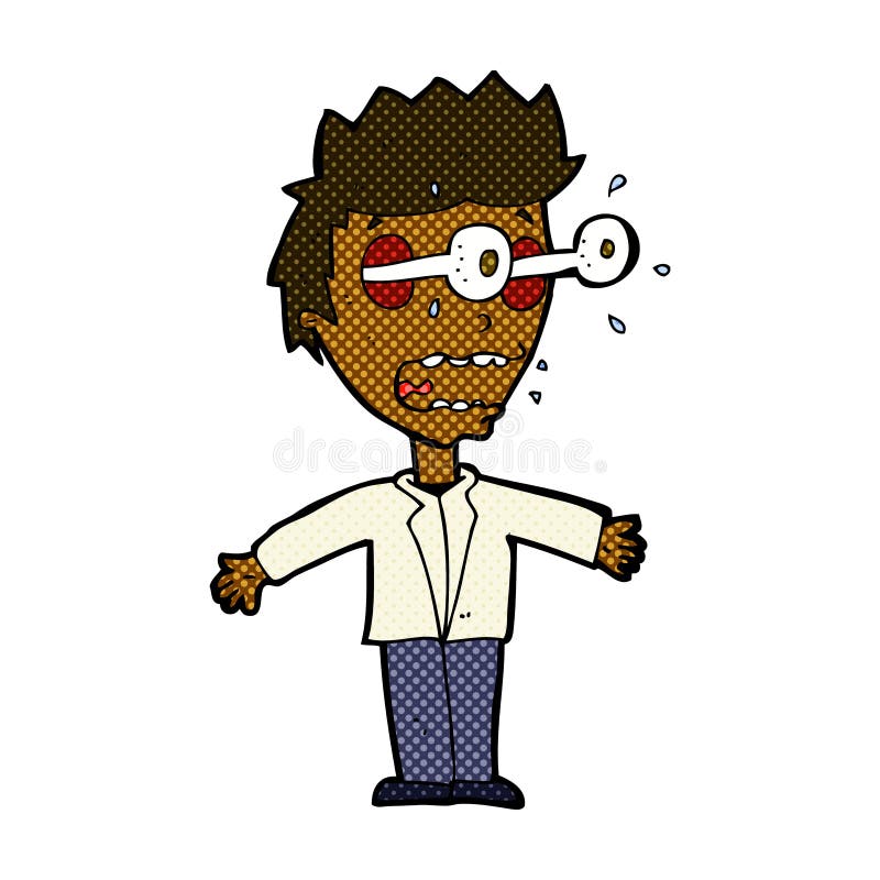 Comic cartoon staring man stock illustration. Illustration of drawn ...