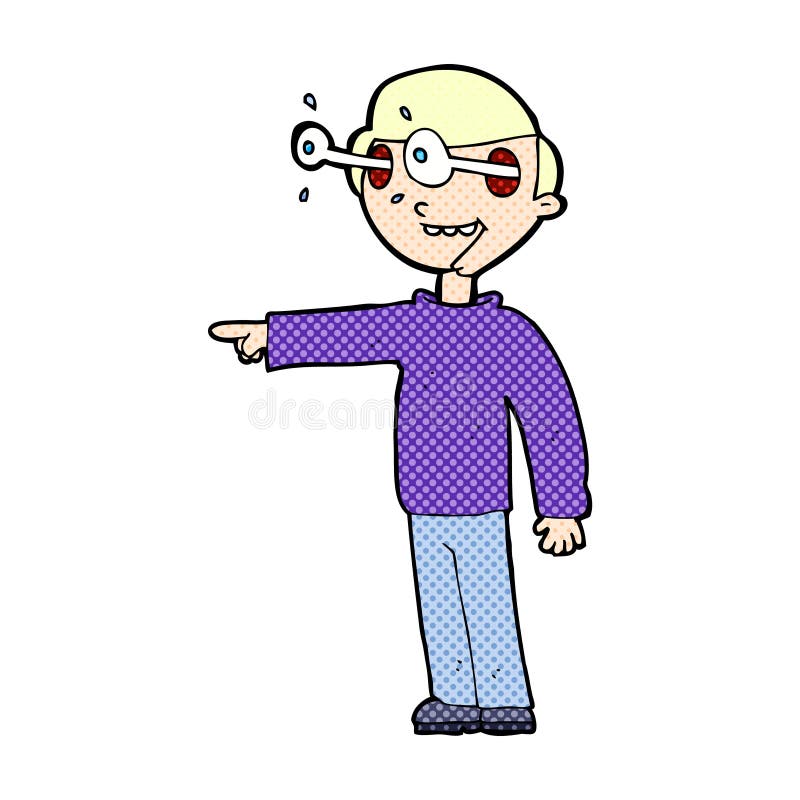 Comic cartoon staring man stock illustration. Illustration of quirky ...