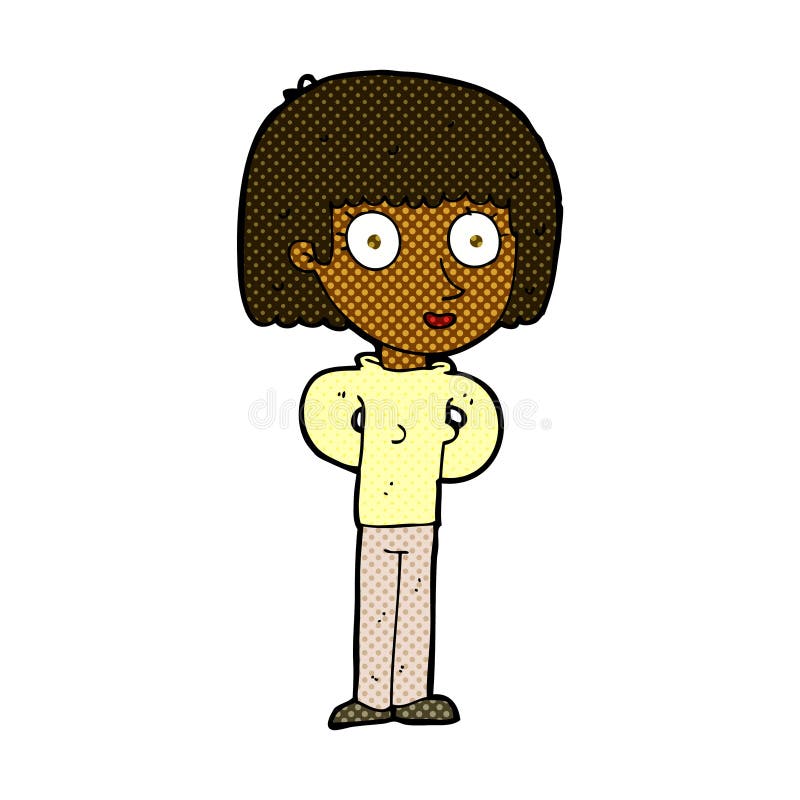 Cartoon Staring Woman with Speech Bubble Stock Illustration ...