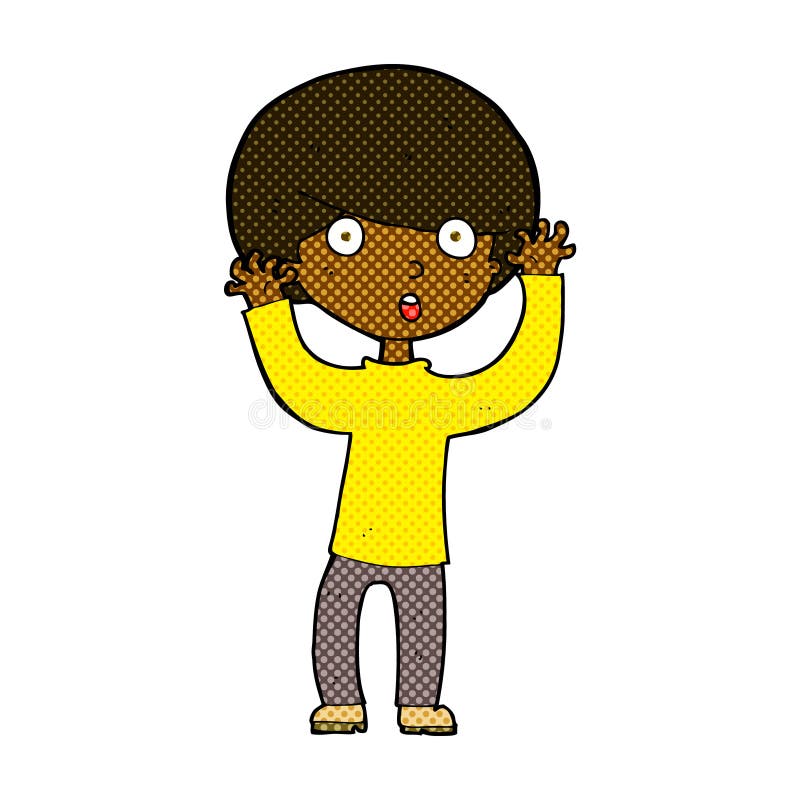 Comic cartoon startled boy stock illustration. Illustration of clip ...