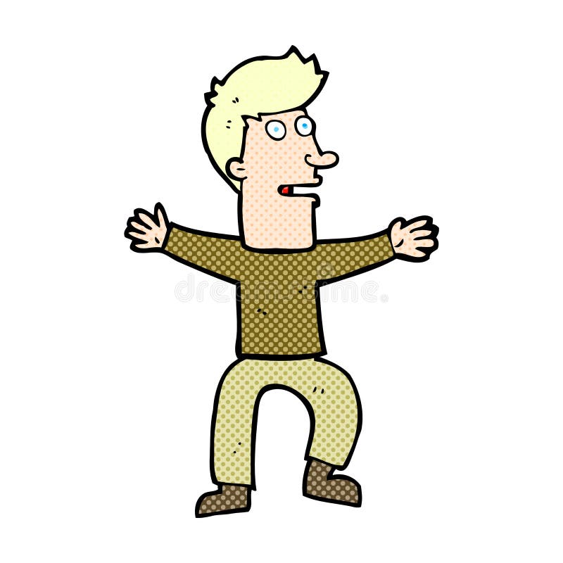 Comic cartoon startled man stock illustration. Illustration of silly ...