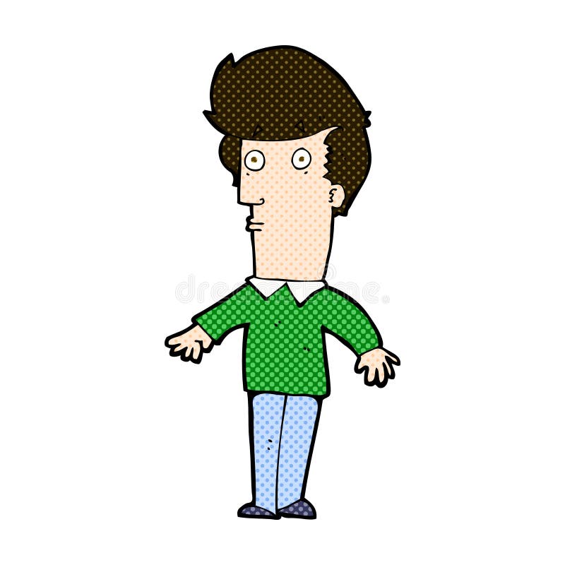 Comic cartoon startled man stock illustration. Illustration of drawn ...