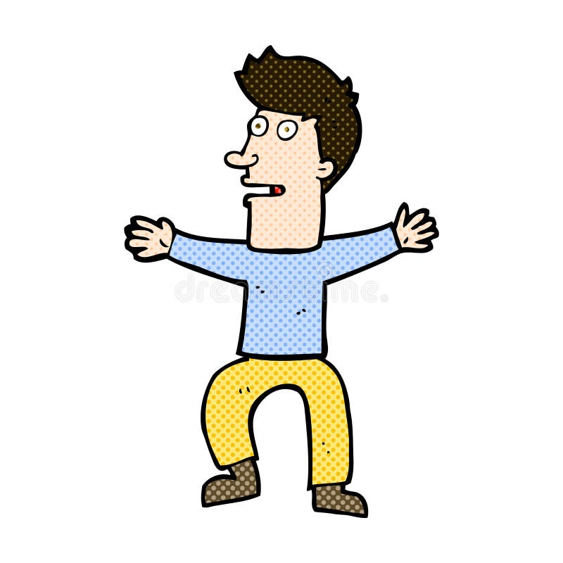 Comic cartoon startled man stock illustration. Illustration of drawing ...