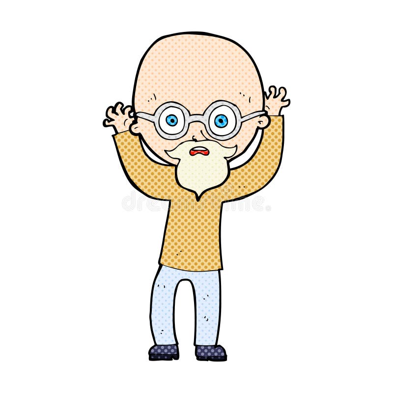 Comic Cartoon Stressed Bald Man Stock Illustration - Illustration of ...