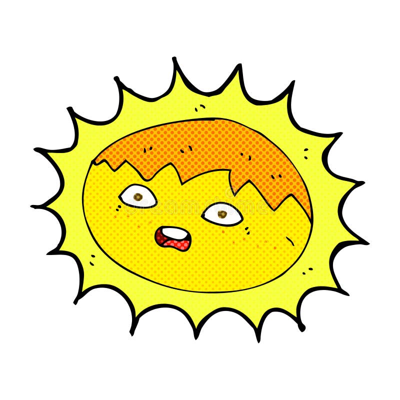 Comic cartoon sun stock illustration. Illustration of clip - 52877690