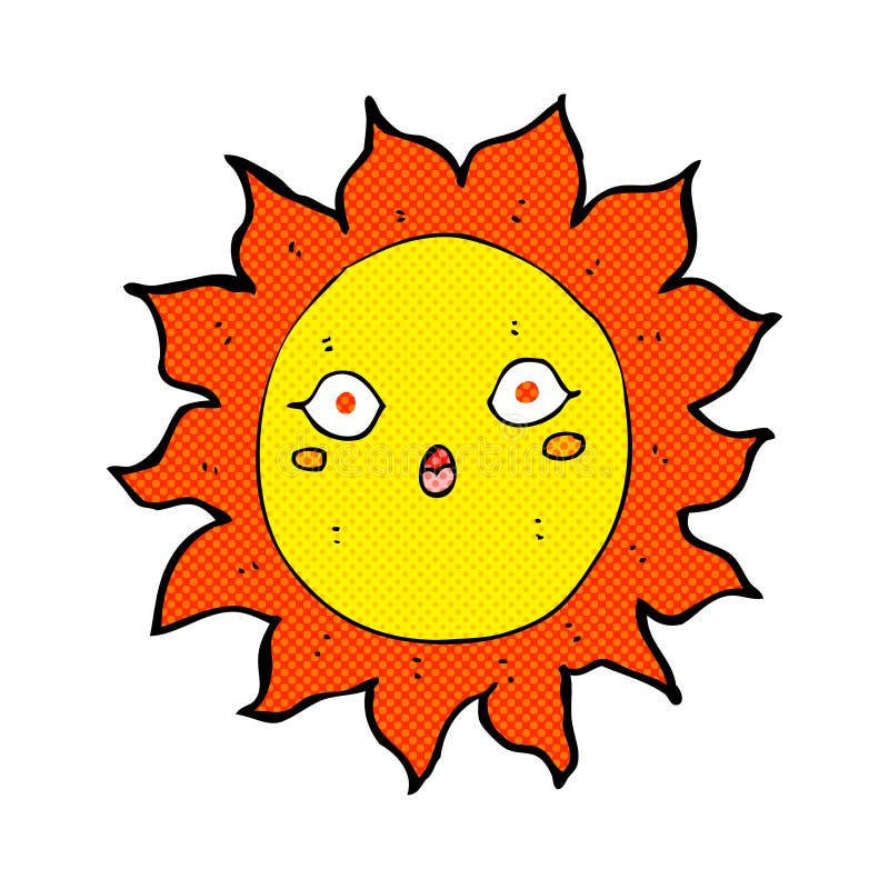 Comic cartoon sun stock illustration. Illustration of cartoon - 52954325