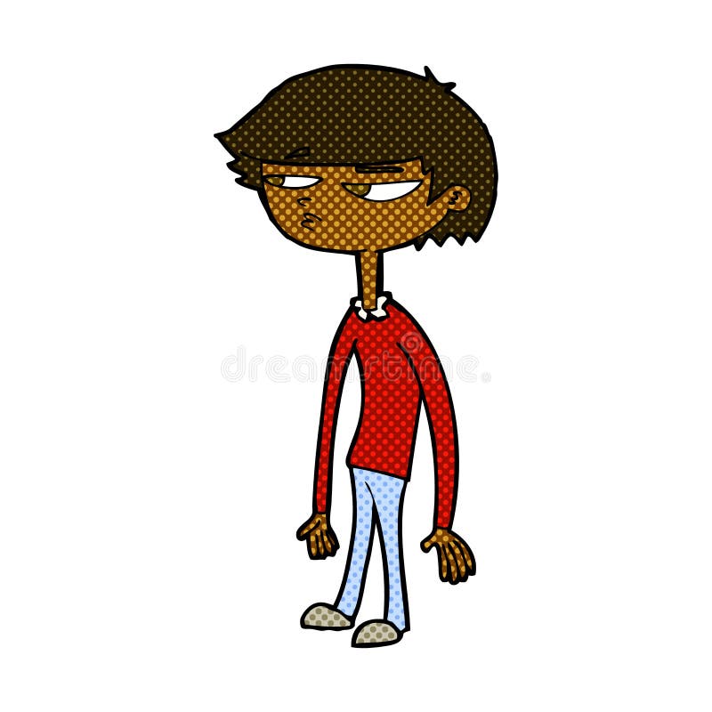 Cartoon boy suspicious stock vector. Illustration of thinking - 80082480