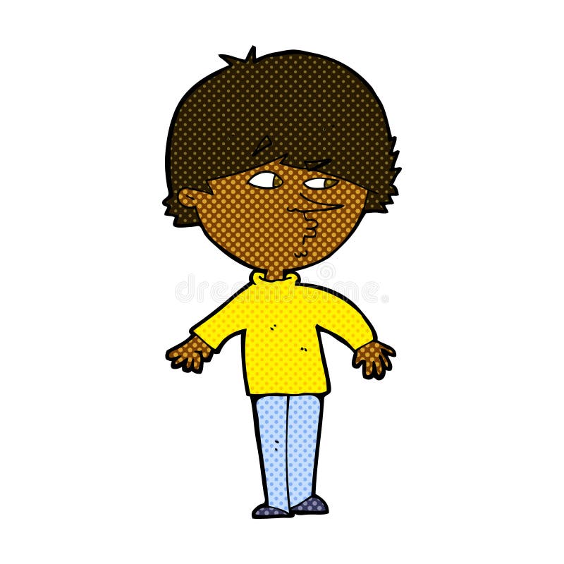 Comic Cartoon Suspicious Man Looking Over Shoulder Stock Illustration ...