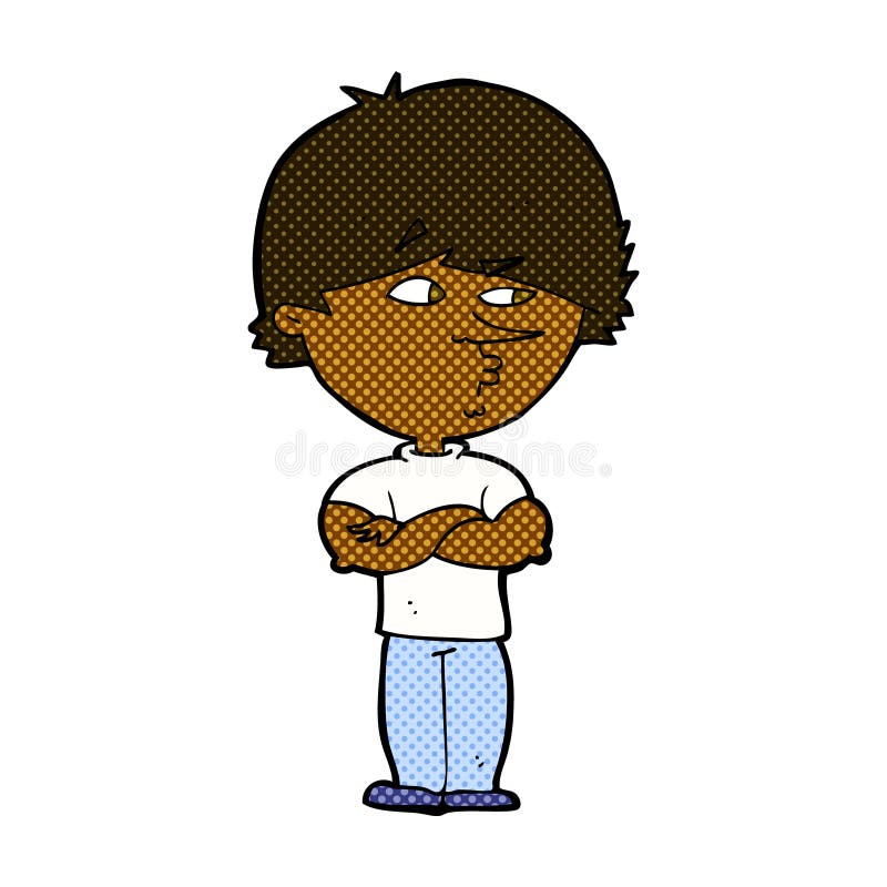 Comic Cartoon Suspicious Man Stock Illustration - Illustration of style ...