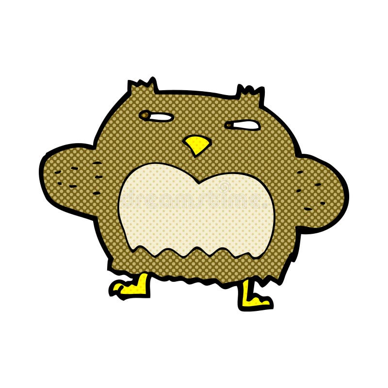 Comic Cartoon Suspicious Owl Stock Illustration - Illustration of ...