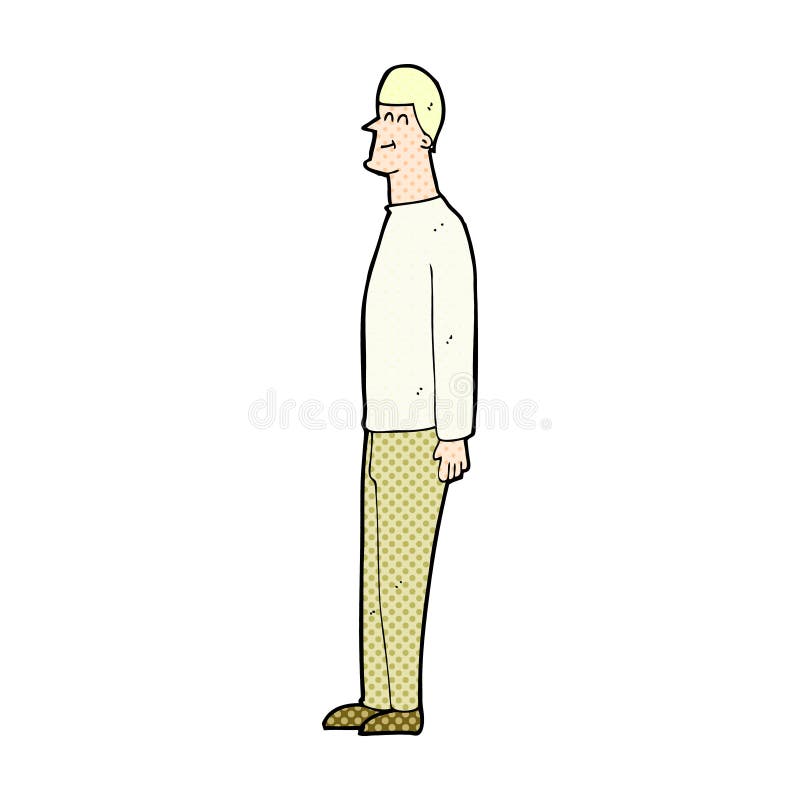 Comic cartoon tall man stock illustration. Illustration of cheerful ...