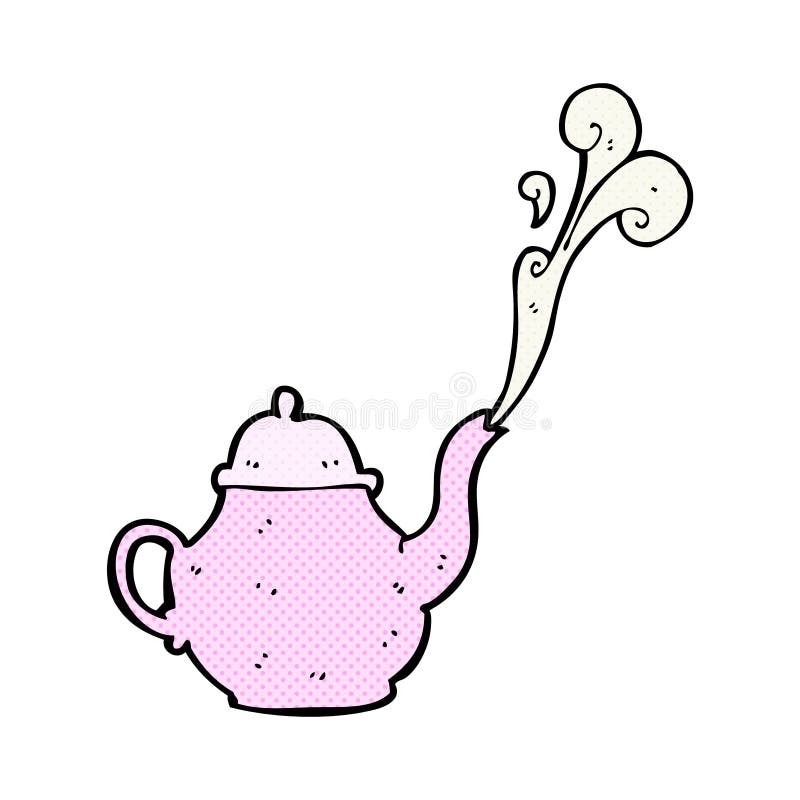 Comic cartoon teapot stock illustration. Illustration of hand - 51586486