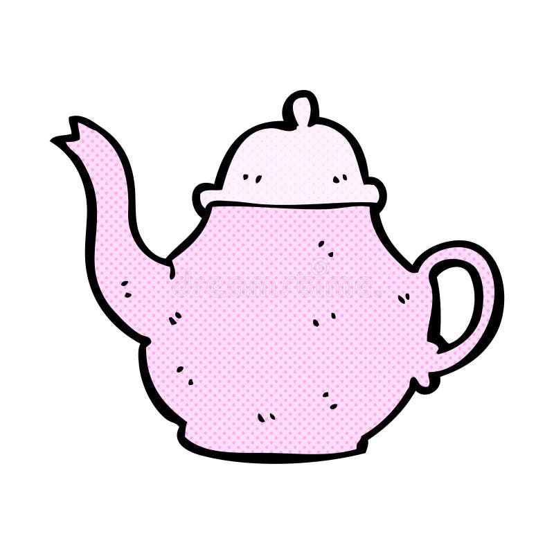Comic cartoon teapot stock illustration. Illustration of hand - 52952716