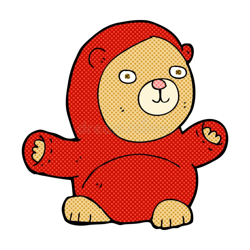 Comic cartoon teddy bear stock illustration. Illustration of quirky ...