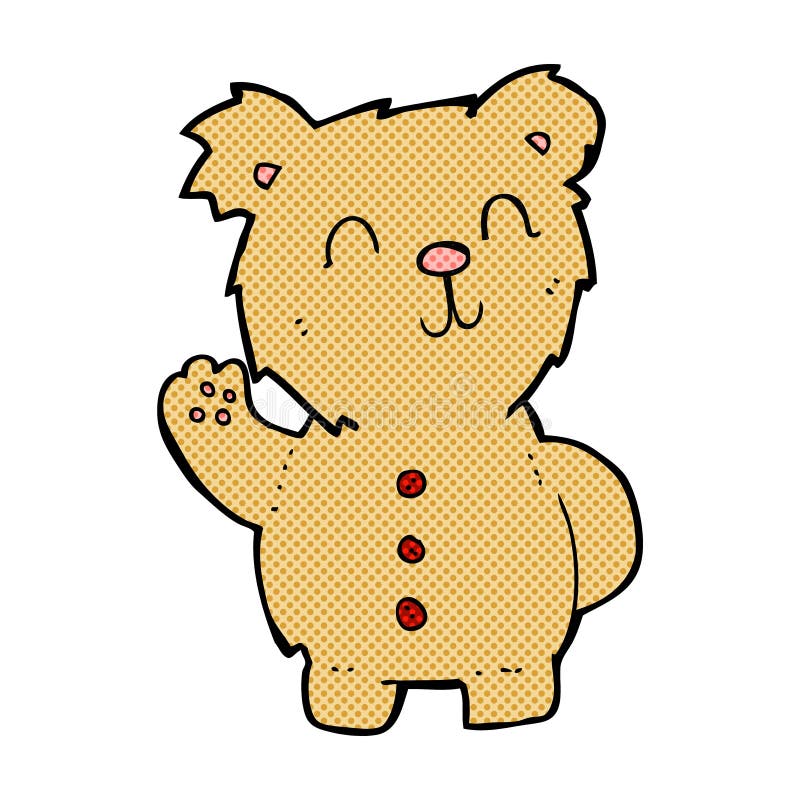 Comic cartoon teddy bear stock illustration. Illustration of cute ...