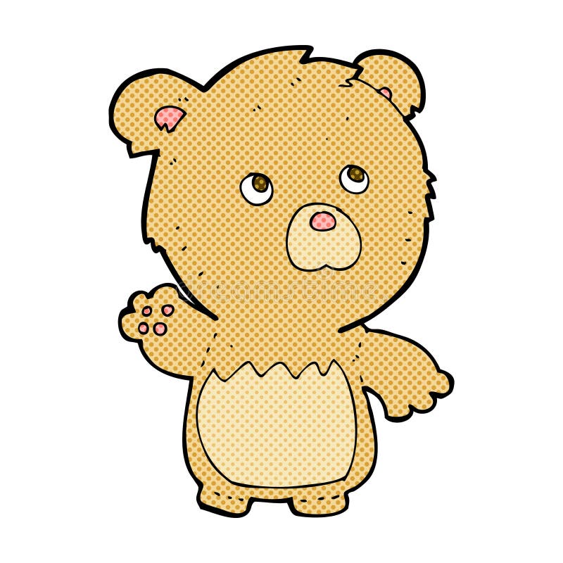 Comic cartoon teddy bear stock illustration. Illustration of bear ...