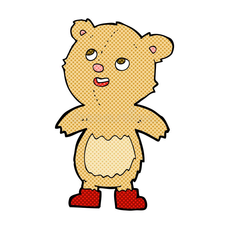 Comic cartoon teddy bear stock illustration. Illustration of clip ...