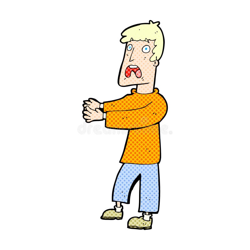 Comic Cartoon Terrified Man Stock Illustration - Illustration of comic ...