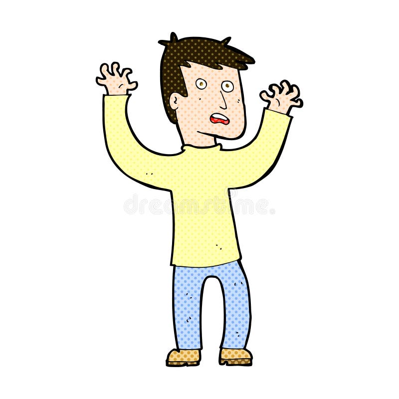 Comic Cartoon Terrified Man Stock Illustration - Illustration of silly ...