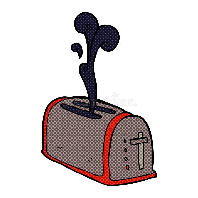 Comic Cartoon Toaster Burning Toast Stock Illustration - Illustration ...