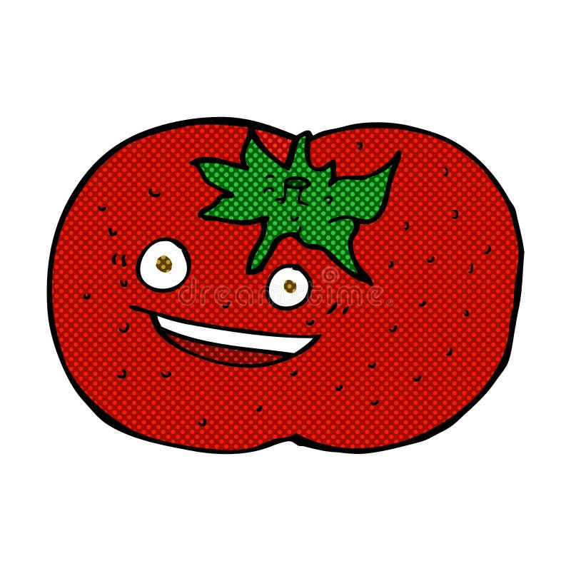 Comic cartoon tomato stock illustration. Illustration of retro - 52877247
