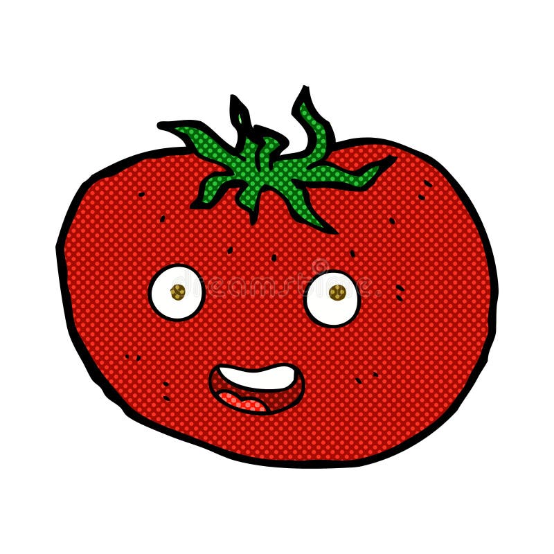 Comic cartoon tomato stock illustration. Illustration of tomato - 52878044