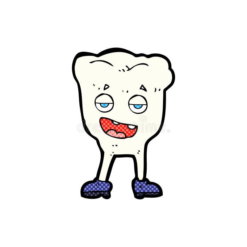 Comic Cartoon Tooth Looking Smug Stock Illustration - Illustration of ...