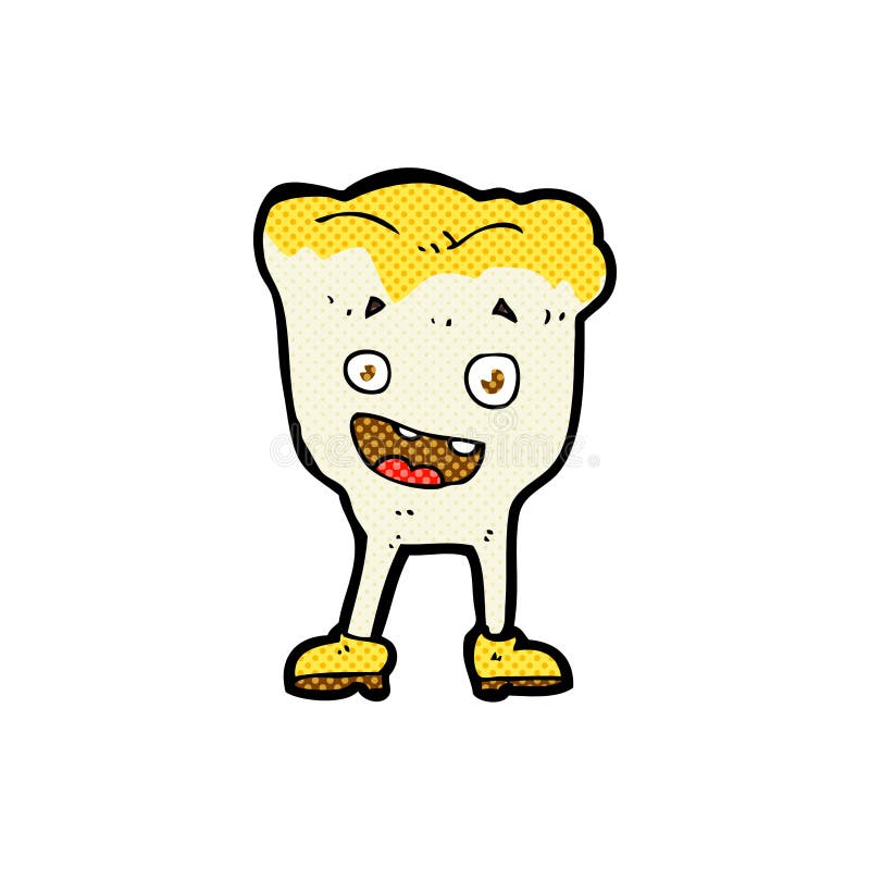 Comic cartoon tooth stock illustration. Illustration of cheerful - 52877700