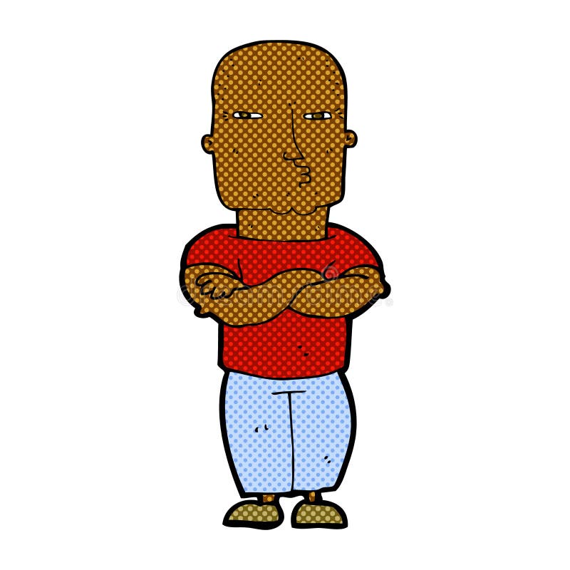 Comic cartoon tough guy stock illustration. Illustration of character ...