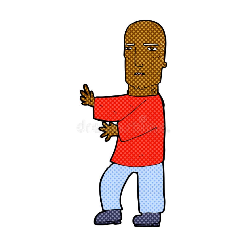 Comic cartoon tough man stock illustration. Illustration of bald - 52879455