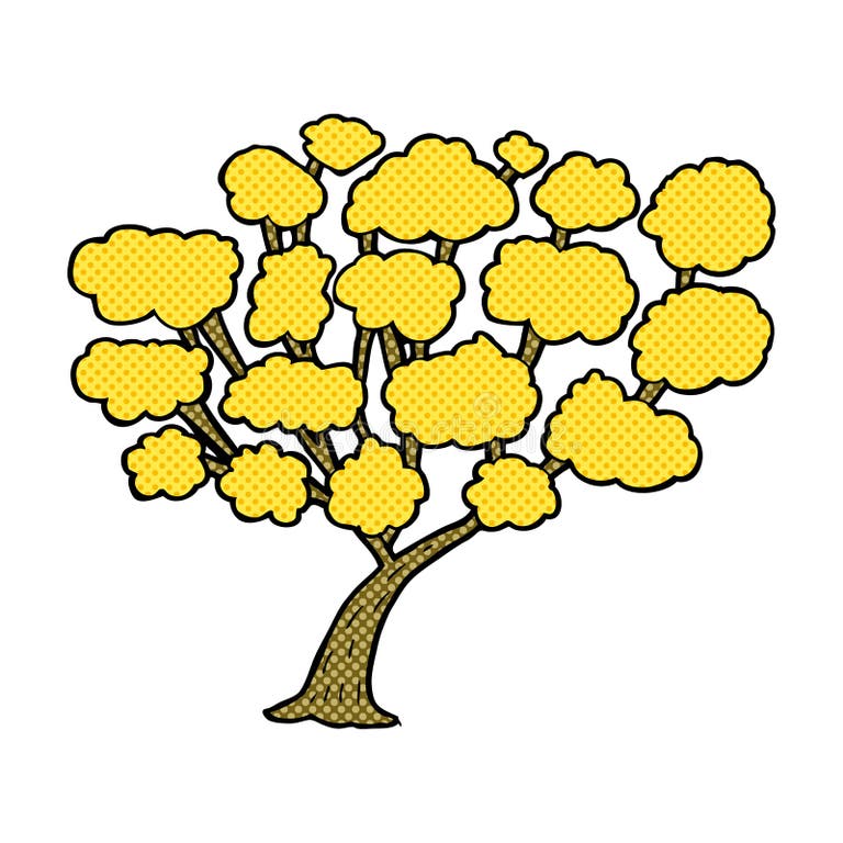 Comic cartoon tree stock illustration. Illustration of print - 52881130