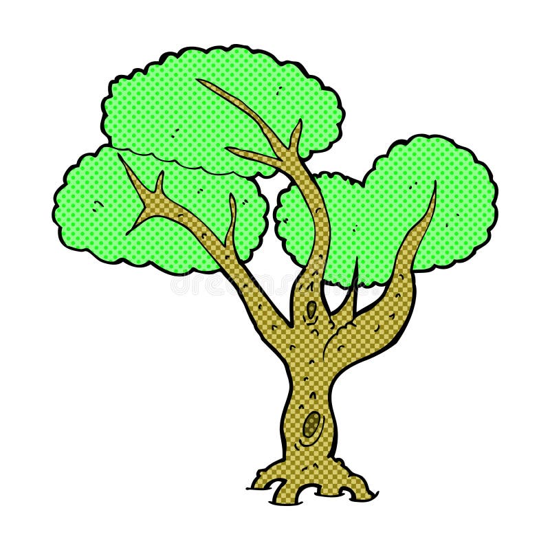 Comic cartoon tree stock illustration. Illustration of clip - 52923457