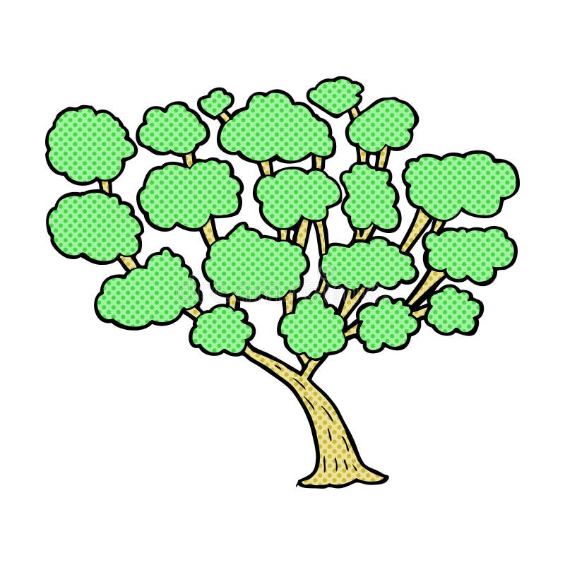 Comic cartoon tree stock illustration. Illustration of funny - 52949350