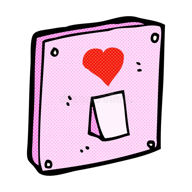 Comic Cartoon Turn Me on Light Switch Stock Illustration - Illustration ...