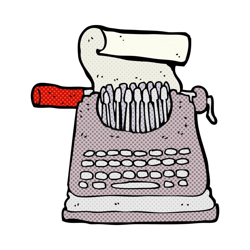 Comic cartoon typewriter stock illustration. Illustration of drawing ...