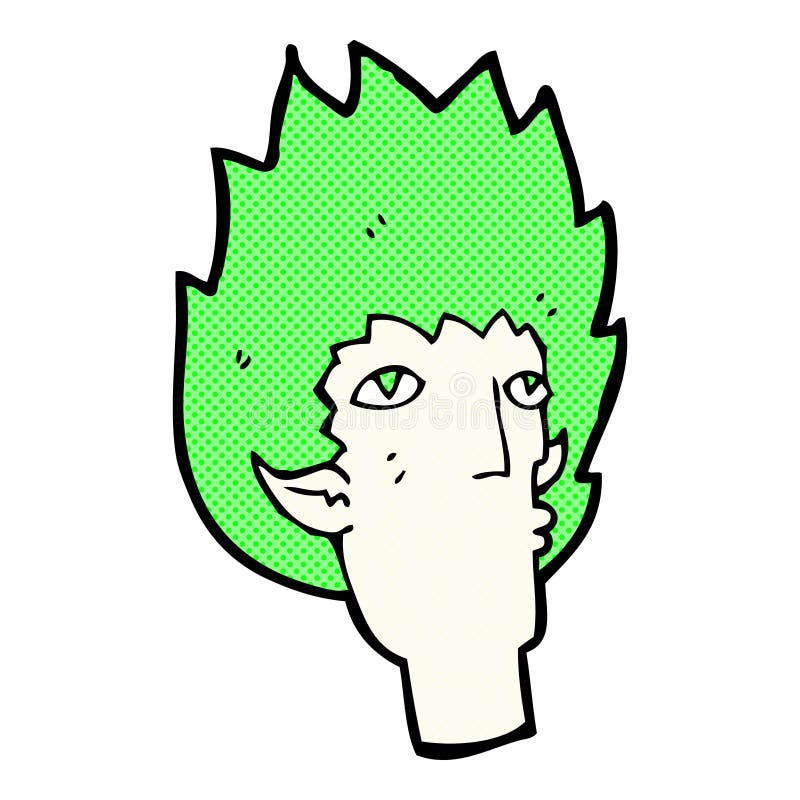 Comic cartoon vampire face stock illustration. Illustration of head ...