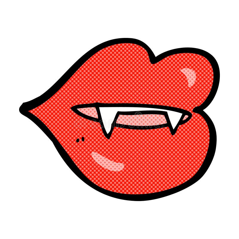 Comic Cartoon Vampire Fangs Stock Illustration - Illustration of pout ...