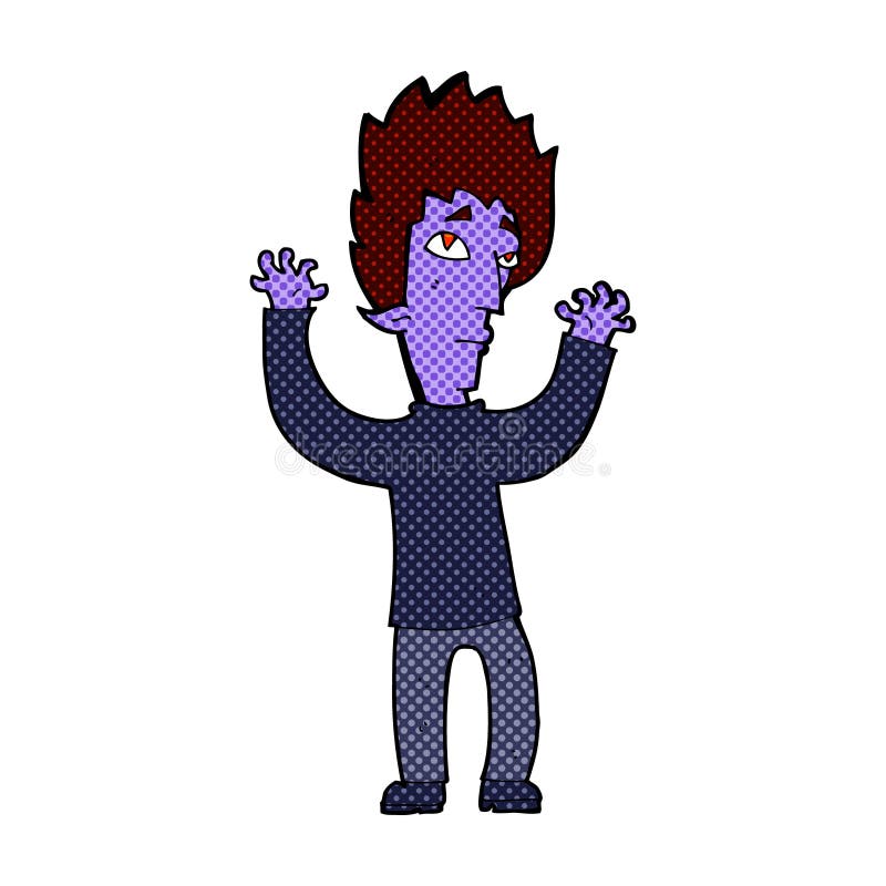 Comic Cartoon Vampire Giving Up Stock Illustration - Illustration of ...