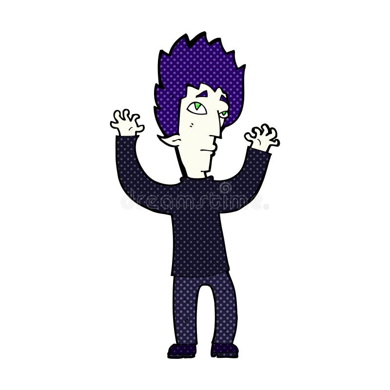 Comic Cartoon Vampire Giving Up Stock Illustration - Illustration of ...