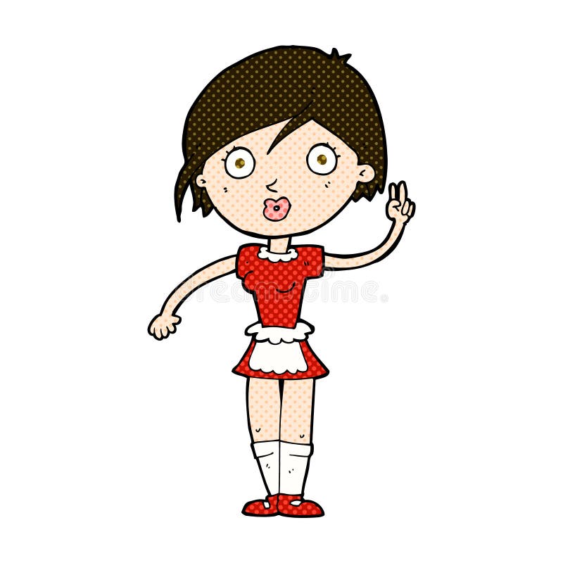 Comic Cartoon Waitress Making Hand Gesture Stock Illustration ...