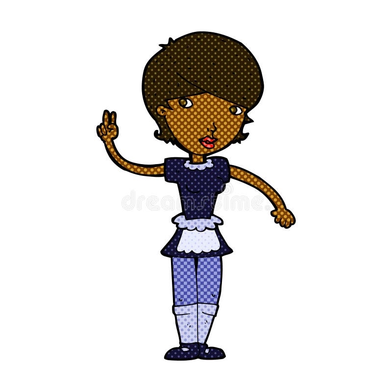 Comic Cartoon Waitress Taking Order Stock Illustration - Illustration ...