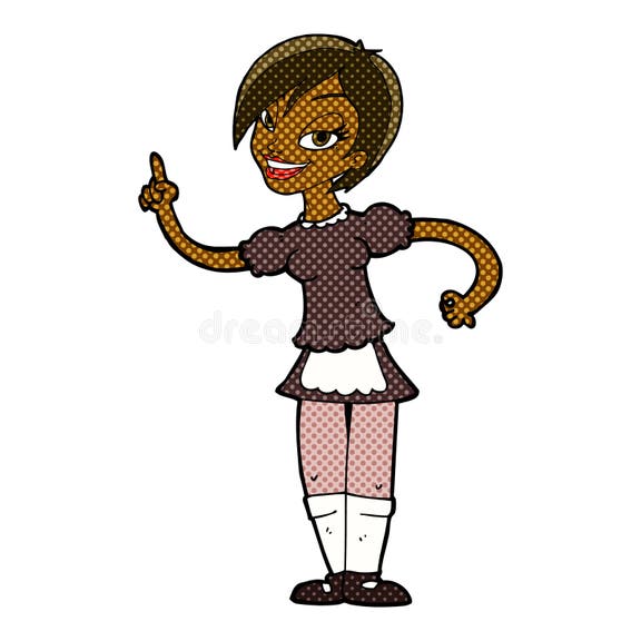 Comic Cartoon Waitress Taking Order Stock Illustration - Illustration ...