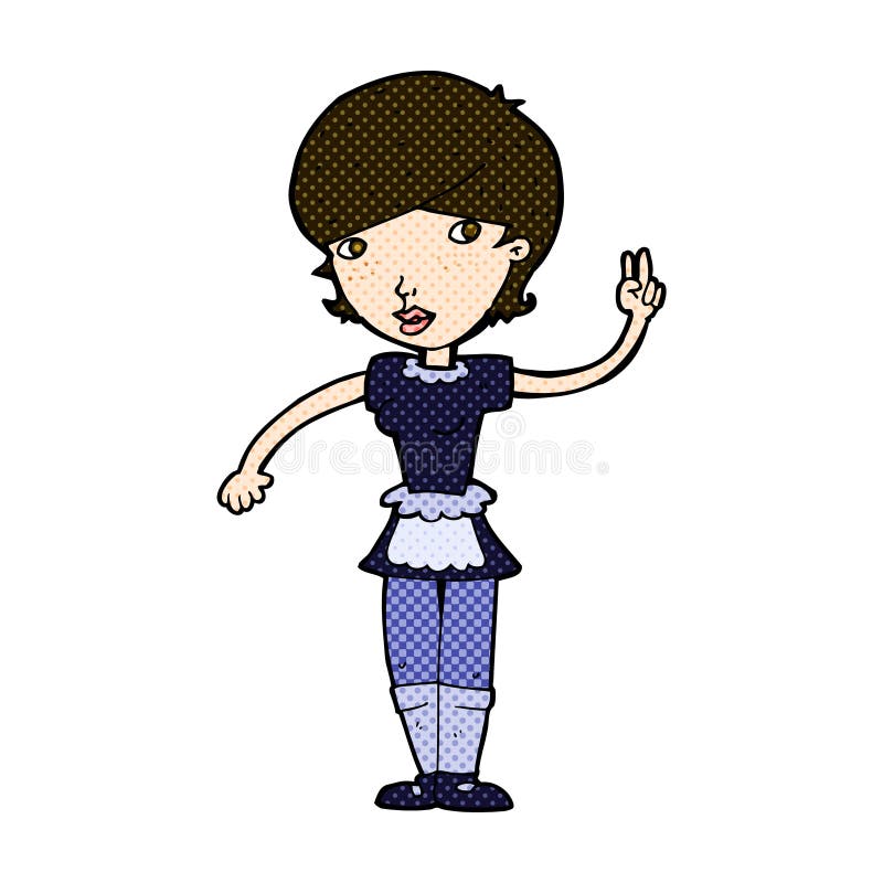 Comic Cartoon Waitress Taking Order Stock Illustration - Illustration ...