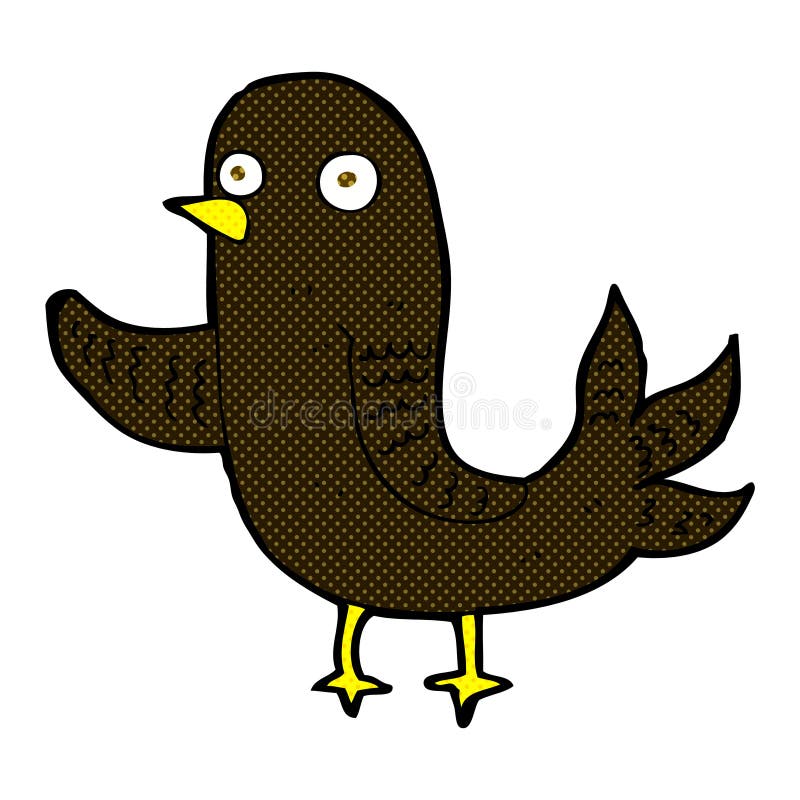 Comic cartoon waving bird stock illustration. Illustration of character ...